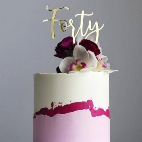 Forty cake topper | BakeAssist