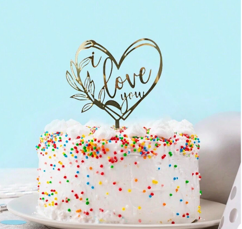 I love you cake topper | BakeAssist