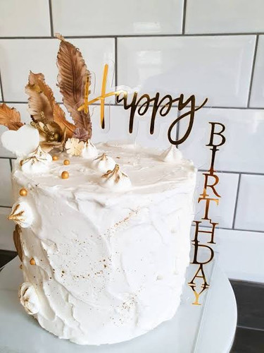 Happy birthday side hanging cake topper | BakeAssist