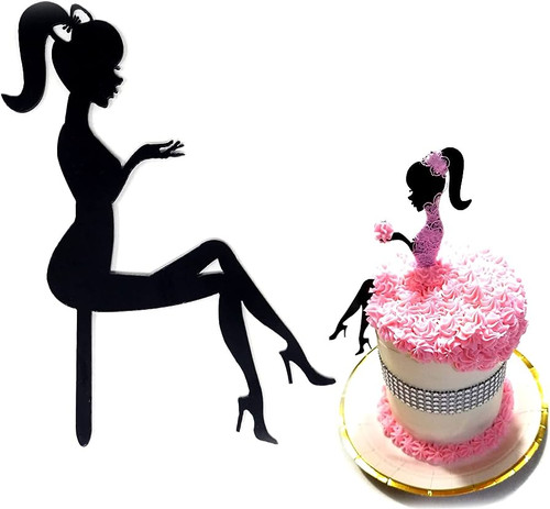Acrylic high heels lady cake topper | BakeAssist