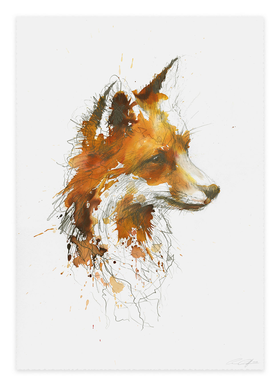 Carne Griffiths original paintings in ink, tea an alchol