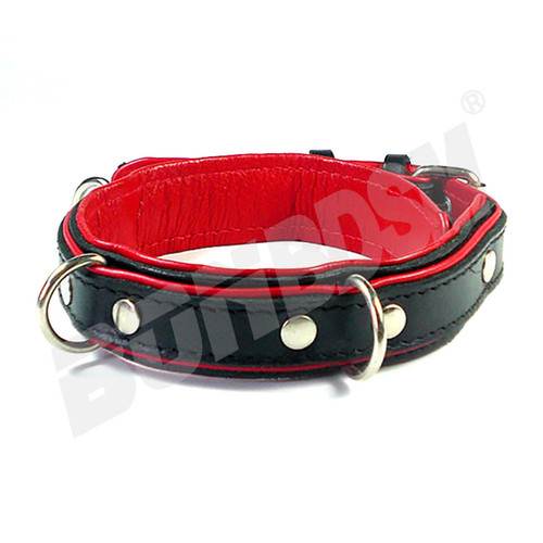 Bondage restraint choker collar with D rings | BONBDSM