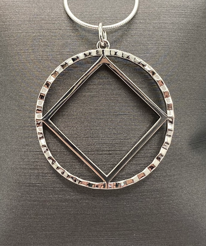Large diamond cut NA Service Symbol Pendant .925 sterling silver ...