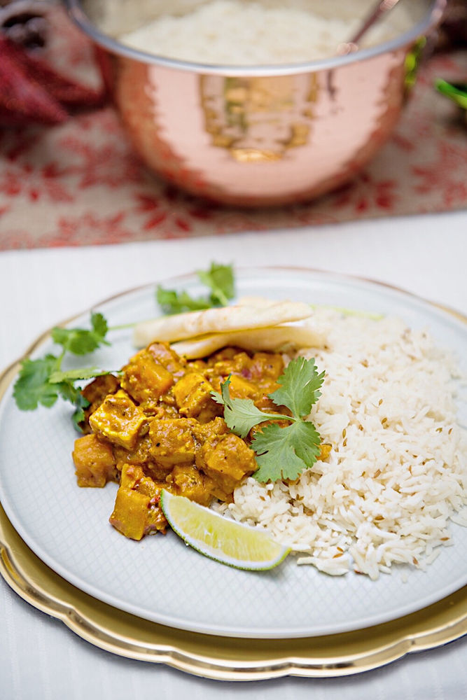Cari indien aux patates douces et au paneer