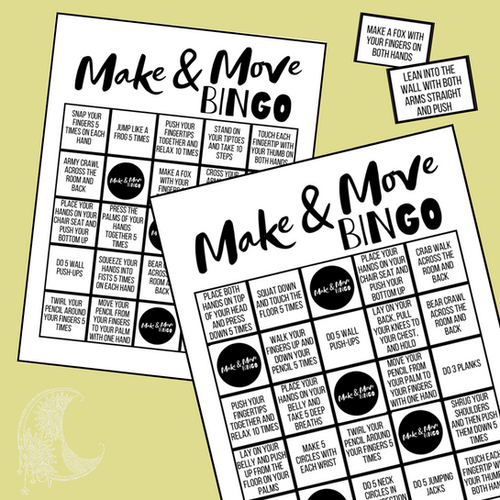 Sensorimotor BINGO Game | Movement, Brain Break, OT Warm-Up, Printable ...