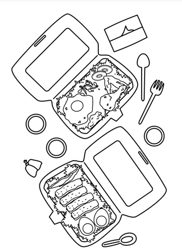Colouring papers (Local food) | home