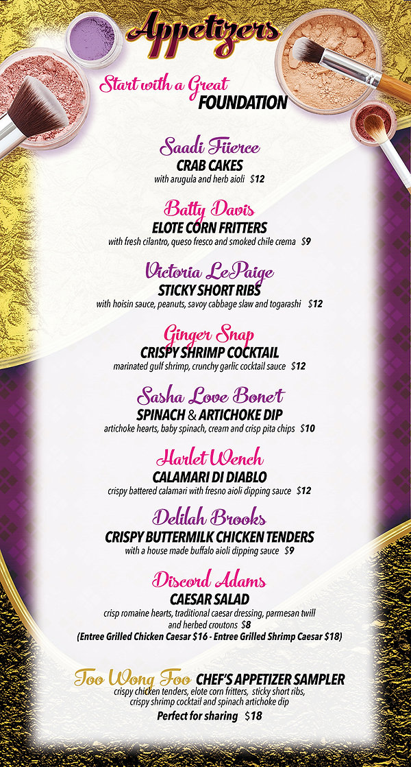 Drag Brunch, Dinner & Drinks Menus | Chicago Dining | Lips