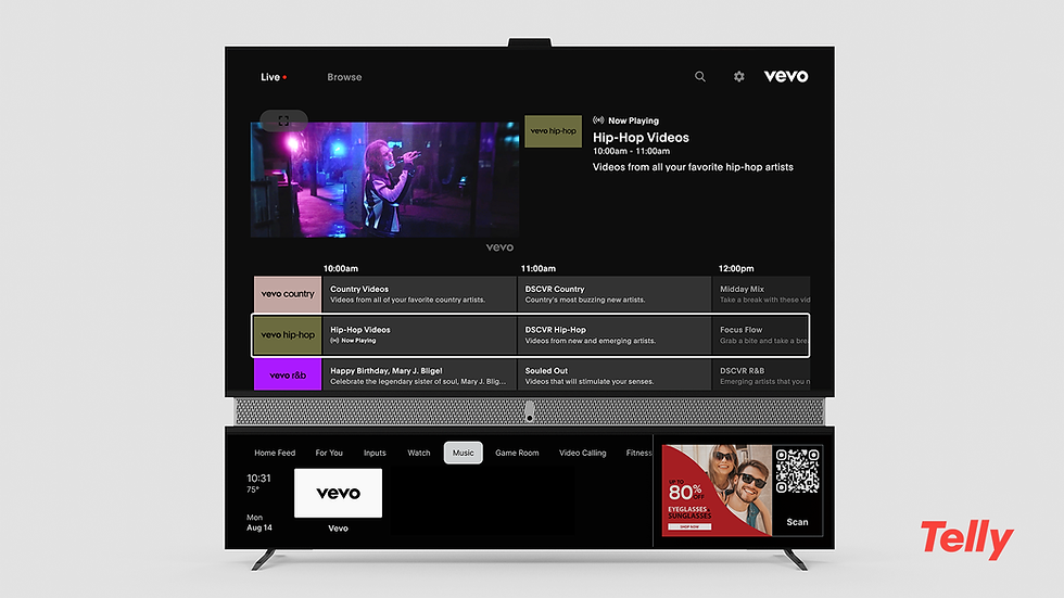 Vevo Launches App on Telly to Bring Music Videos to Dual Screen TVs