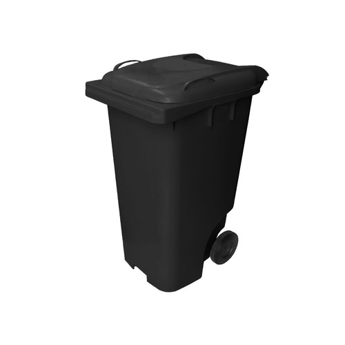 Lixeira Container Preta com Roda 240 Litros JSN | Widestock