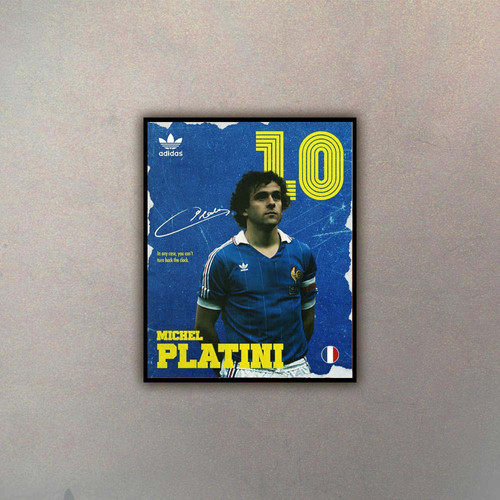 Leyendas del Fútbol Michael Platini | Cuadros Vintage