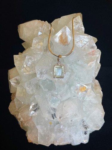 Faceted Emerald Cut Libyan Tektite Pendant | Starseed Astrology