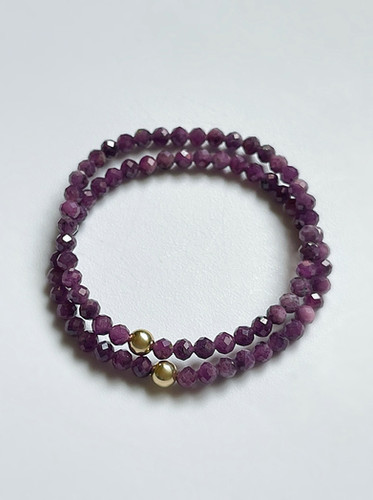 Faceted Ruby Stretch Bracelets 5mm | Starseed Astrology