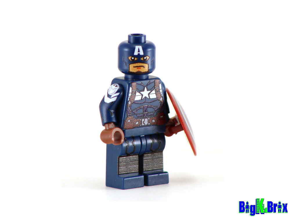 CAPTAIN AMERICA Custom Printed & Inspired Lego Marvel Minifigure ...