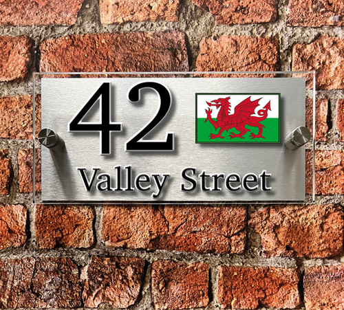 The Welsh Dragon and Flag House sign | House Signs Direct