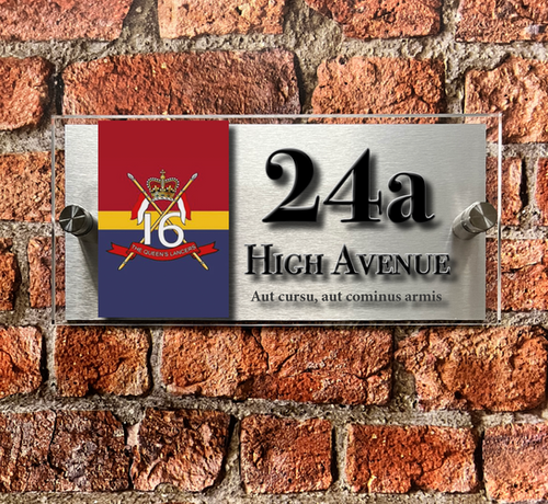 16th The Queen's Lancers house number sign | House Signs Direct