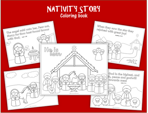 Nativity Story Coloring Book | Little Seeds