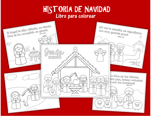 Historia de Navidad Libro para colorear | Little Seeds
