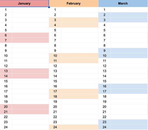 Yearly Overview Calendar for Neurodivergent Individuals | EF Specialists