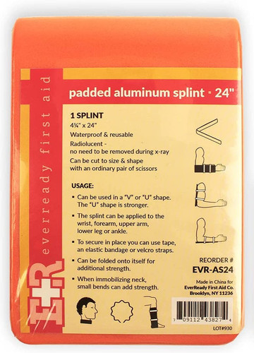 Flat 24" Inch Padded Aluminum Splint | Black Tie Protocol