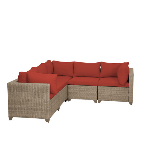 Maui 5-piece Outdoor Modular Conversation Set Including 3 Corner Sofa ...