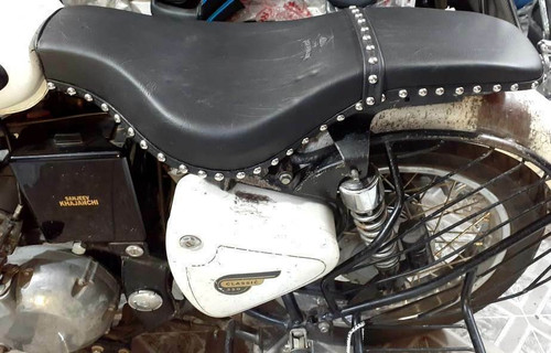 Royal Enfield Bullet Custom Made Slim Rider & Passenger Dual Seat Black ...