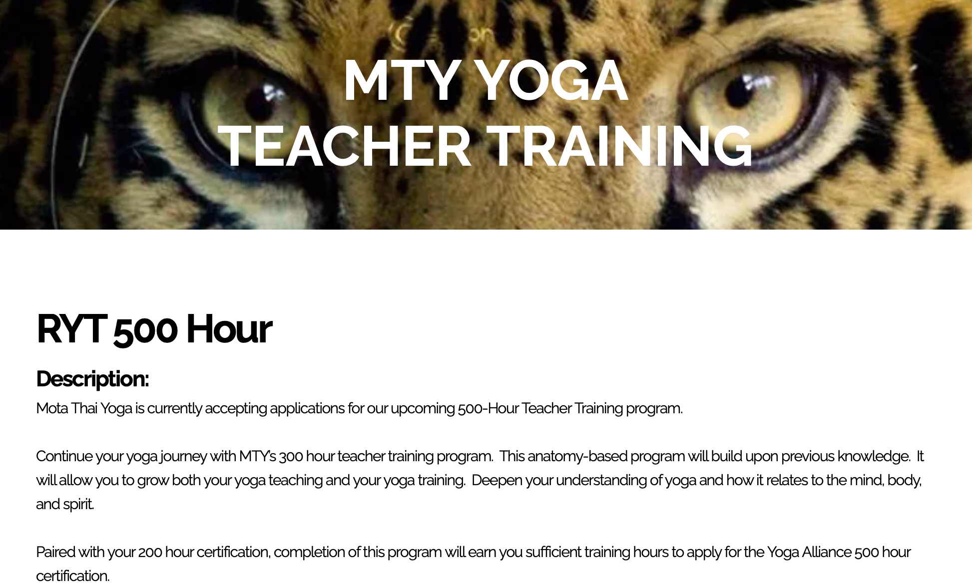 Teacher Training | Mota Thai Yoga | RYT 200, 300, 500hr