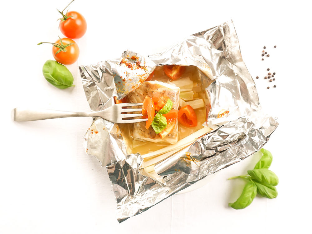 Papillot van kabeljauw en prei