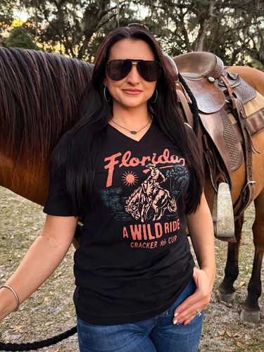 Cracker & Cur Ladies Shirts Wild Ride V - Neck Black | Woods 2 Water Appare
