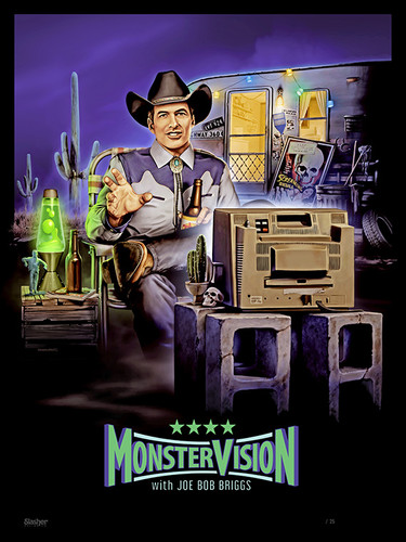 MONSTERVISION with Joe Bob Briggs - 18x24 - Art Print | Slasherdesign