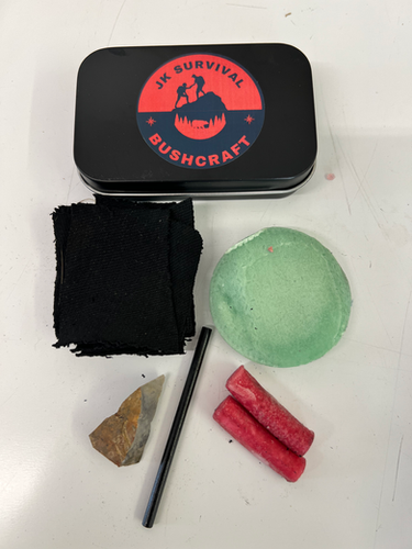 Fire starting kit w/char cloth #4 | Jksurvivalbushcraft