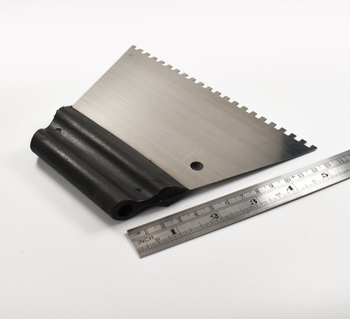 Small notched adhesive spreader | Mosaic Workshop Ltd