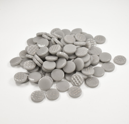 Grey glass buttons, 250g bag | Mosaic Workshop Ltd