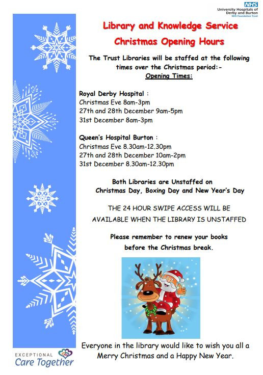 Library and Knowledge Service Christmas Opening Hours