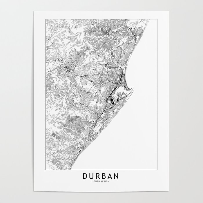 Durban City Map Poster