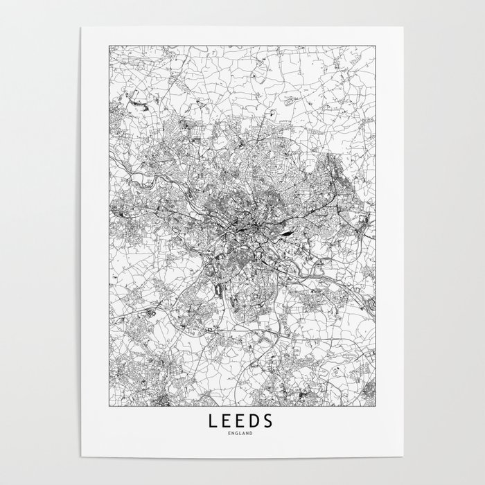 Leeds City Map Art Print