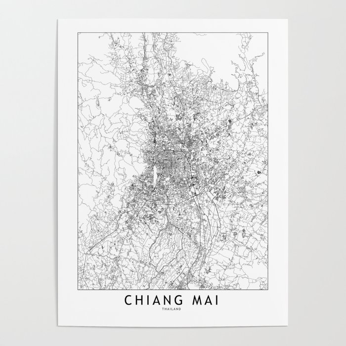 Chiang Mai City Map Poster