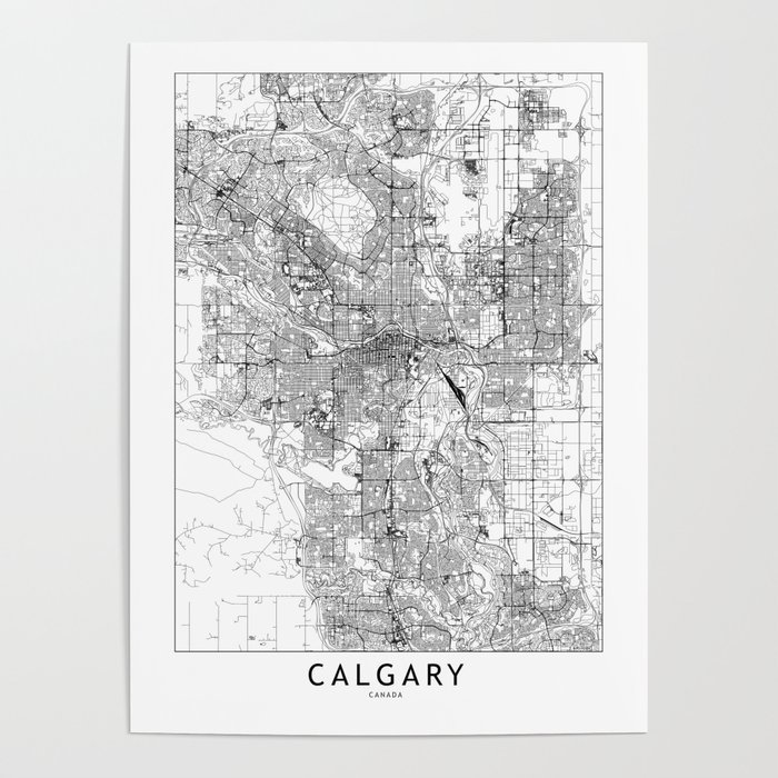 Calgary City Map Poster