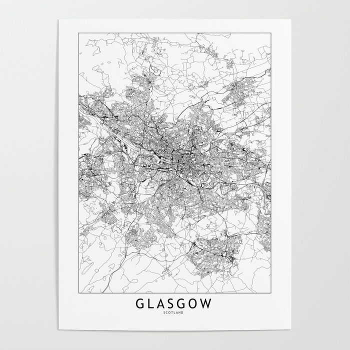 Glasgow City Map Poster