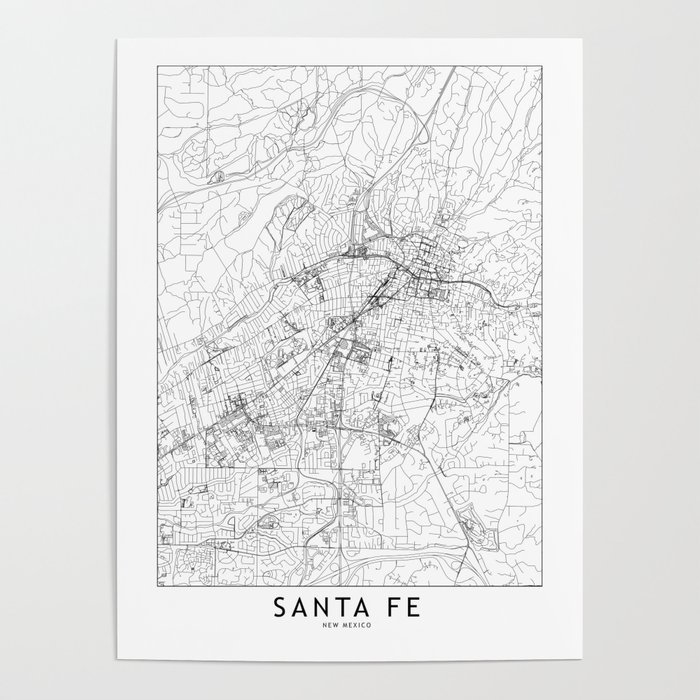 Santa Fe City Map Poster
