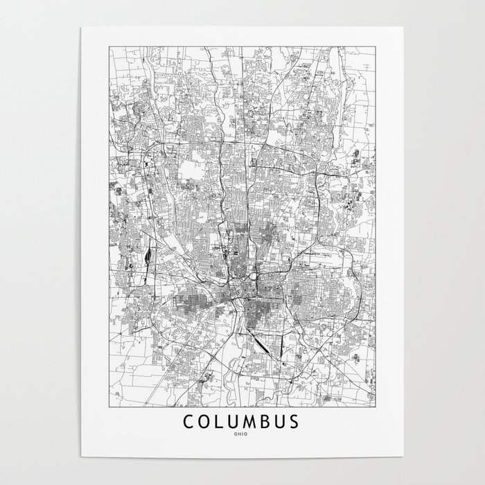 Columbus City Map Poster