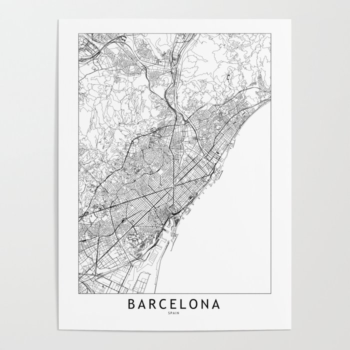 Barcelona City Map Poster