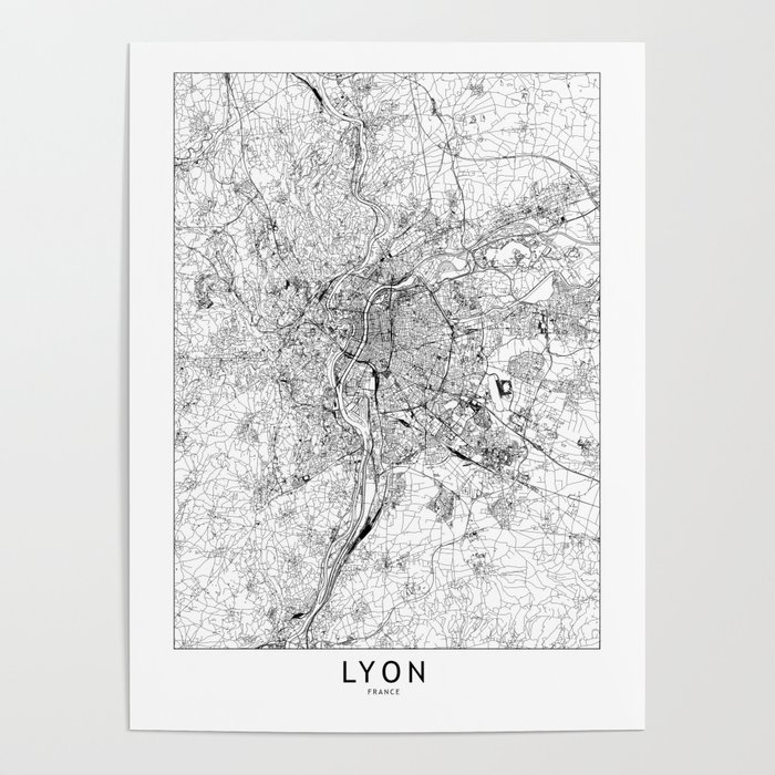 Lyon City Map Poster