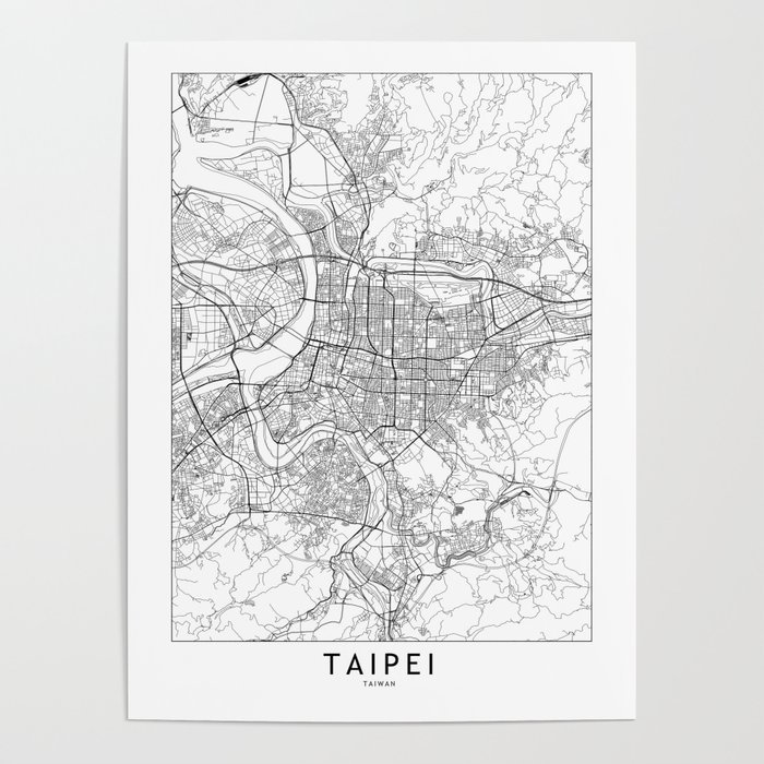 Taipei City Map Poster