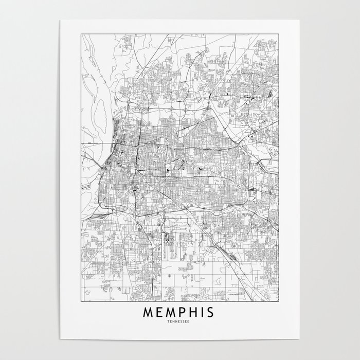 Memphis City Map Poster