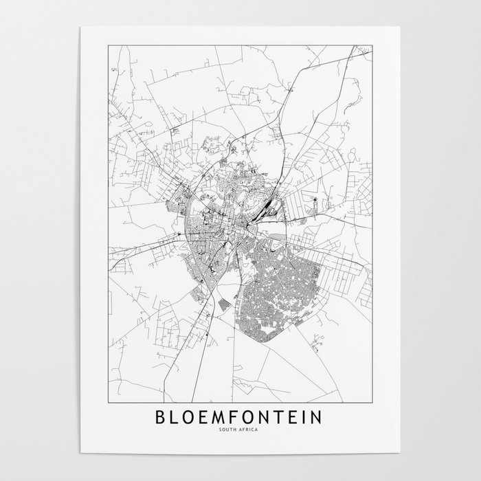 Bloemfontein City Map Poster
