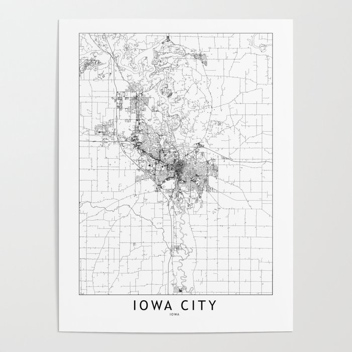 Iowa City Map Poster