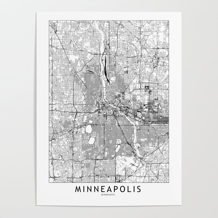 Minneapolis City Map Poster