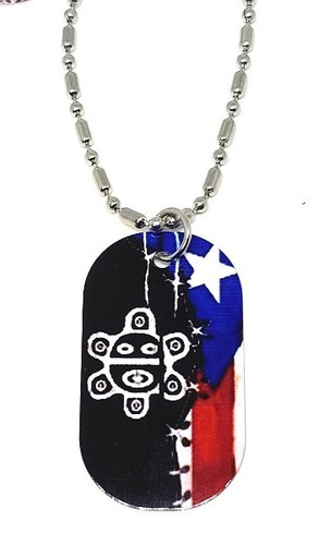 Puerto Rico & Sun Taino Dog Tag Necklace | PR Souvenirs