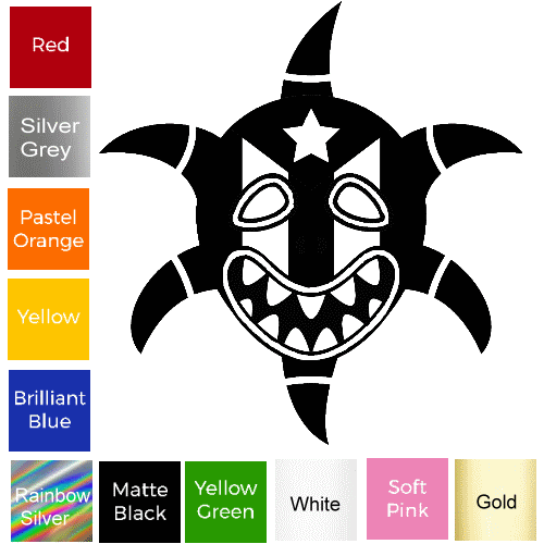 Puerto Rico Flag in Vejigante Mask Vinyl Sticker | PR Souvenirs