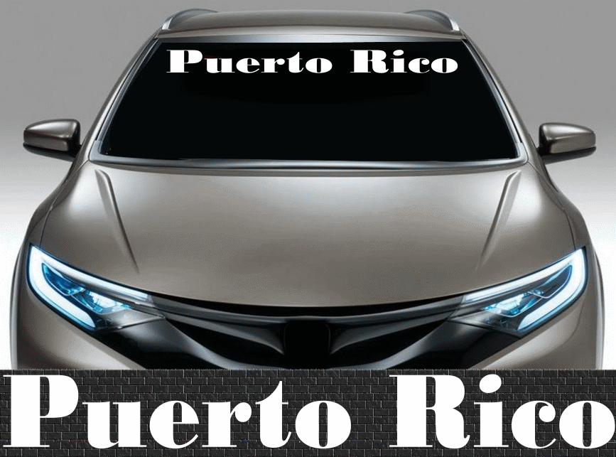 Puerto Rico Text Windshield Banner Vinyl Decal Sticker | PR Souvenirs